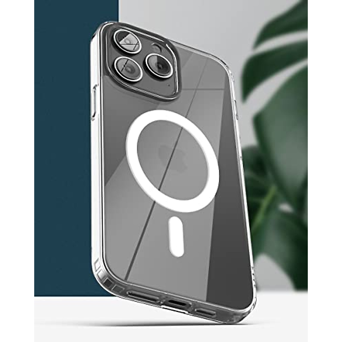 Encased Magnetic Case Designed for iPhone 14 Pro Max Case with Belt Clip Holster, Compatible with MagSafe (Crystal Clear)