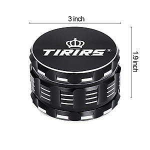 TIRIRS Large Grinder for Spice (3", Black)