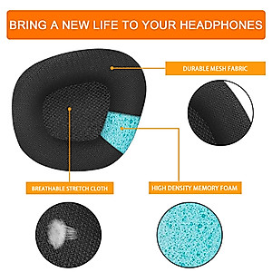 Replacement Ear Pads Cushions for Corsair Void & Corsair Void PRO RGB Wired/Wireless Gaming Headsets with Black Mesh Fabric, Memory Foam
