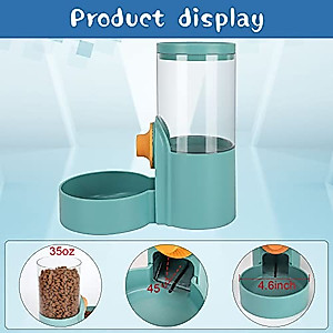 Rypet Rabbit Automatic Feeder, 35oz Hanging Automatic Bunny Food Dispenser with Lid for Small Animals,Guinea Pig, Rabbit, Ferret