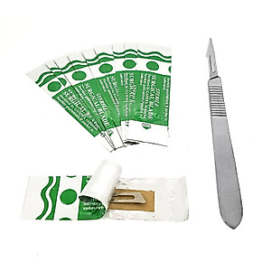10pcs #11 Scalpel Blades with Free #3 Handle Medical Dental