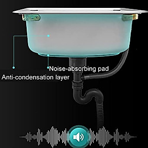 Single Bowl Stainless Steel Commercial Kitchen Sink, Free Standing Utility Sink Single Bowl Rectangle Wash Vegetable Basin For Garage Restaurant Laundry Room Outdoor (With Faucet 42*37*20.2CM)