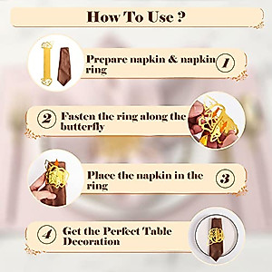 Honitra Rose Napkin Rings, Napkin Rings Set of 100 for Party Decor, Gold Napkin Ring uses Bronzing Process, Reusable Rose Paper Napkin Ring for Wedding, Anniversary, Birthday Table Decor