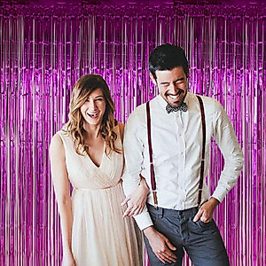 Twinkle Star 2 Pack Photo Booth Backdrop 3FT x 8FT Metallic Tinsel Foil Fringe Curtains Environmental Background Streamers for Birthday Wedding Party Christmas Decorations