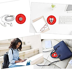 Earbud Case Holder, MAIRUI Earphone Case Wrap Earbuds Nest Tangle Free Silicone Magnetic Organizer (Red)