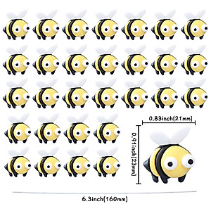 24Pcs Bumble Bee Cupcake Toppers Little Figurine Bee Cupcake Picks Oh Babee Cake Decorations for Bee Theme Baby Shower Kids Boys Girls Birthday Party Decoration Supplies