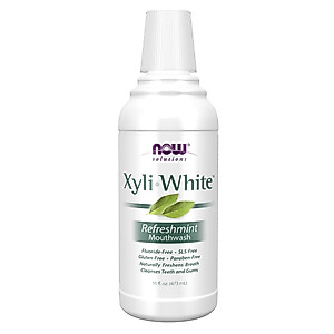 NOW Solutions, Xyliwhite™ Mouthwash, Refreshmint Flavor, Naturally Freshens Breath, Cleanses Teeth and Gums, 16-Ounce
