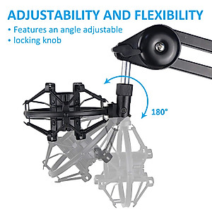 SUNMON SM58 Microphone Shock Mount Holder for Reduces Vibration and Noise, Suitable for Shure SM58-LC, SM58-CN Cardioid Dynamic Vocal Mic