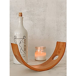 Kozy Kitchen Wine Bottle Rack, Organic Bamboo Wine Holder, Floating Wine Holder, Wine Bottle Holder, Wine Lover Gift, Bar Gifts (Bamboo- Single Bottle)