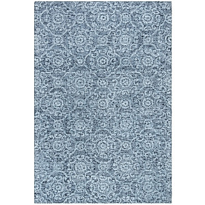 SAFAVIEH Abstract Collection Area Rug - 6' x 9', Blue, Handmade Wool, Ideal for High Traffic Areas in Living Room, Bedroom (ABT207A)