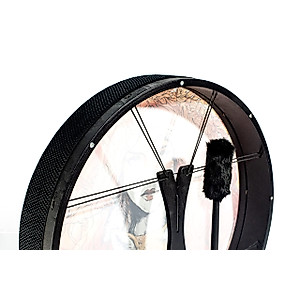 Shaman Vegan "Red Fox Spirit" Drum 20'' | Sound Healing Tool | Tunable Membrane | Vixen Totem Frame Drum | Music Therapy Instrument | With a Soft Protecting Bag