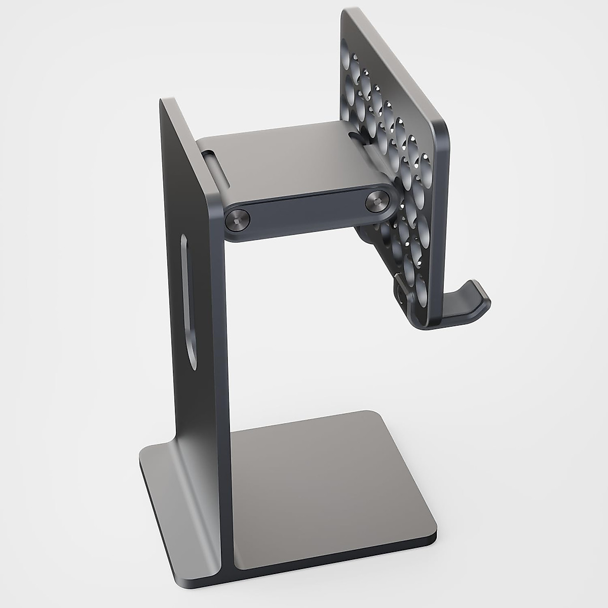 DREWCHAN Stand Holder for Desk Adjustable Aluminum Stand Holder Unversal Cell Phone Dock Home Office Desk Accessories Compatible with iPad Pro 11, 12.9/iPad 10.9 10th; Surface Pro (Grey)