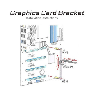 Kesoto Computer Graphics Card GPU Holder Adjustable Black Verticle Stick Mount Vertical GPU Sag Stand Bracket Support Stand for ATX E-ATX