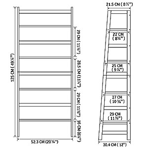 WTZ Bookshelf Book Shelf, Bookcase Storage Shelves Book case, Ladder Shelf for Bedroom, Living Room, Office MC-801(Black)
