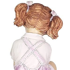 Exhart Garden Sculpture, Solar Girl Garden Statue, LED Water, Hand Painted Outdoor Garden Decoration, 7.5 x 13.5 Inch