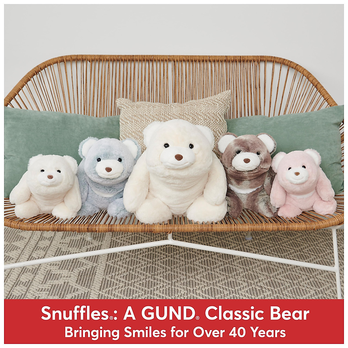 GUND Original Snuffles Teddy Bear, Premium Stuffed Animal for Ages 1 and Up, White, 10”