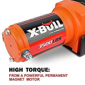 X-BULL 3500LBS Electric Winch -12V Synthetic Rope Electric Winch for Towing ATV/UTV Off Road with Mounting Bracket Wireless Remote New