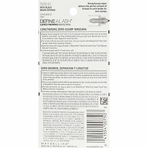 Maybelline New York Define-A-Lash Lengthening Washable Mascara, Very Black. For Washable Definition and Shape in Longer-looking Lashes , 0.22 Fluid Ounce