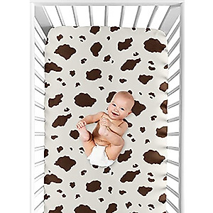 Wild West Cowboy Fitted Crib Sheet for Baby and Toddler Bedding Sets by Sweet Jojo Designs - Cow Print