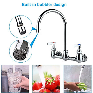 COOLWEST Swivel Gooseneck Spout 6 Inch Swing Swivel Spout Replacement Nozzle for Commercial Kitchen Sink Faucet, Brass Constructed, Chrome Finish