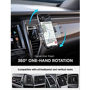 LISEN Car Phone Holder Mount 2022 Upgraded Car Vent Phone Mount with Newest Metal Air Vent Clip Never Rupture Hands Free Cell Phone Holder Mount for Car Compatible for iPhone 14 Pro Max 13 12 Samsung