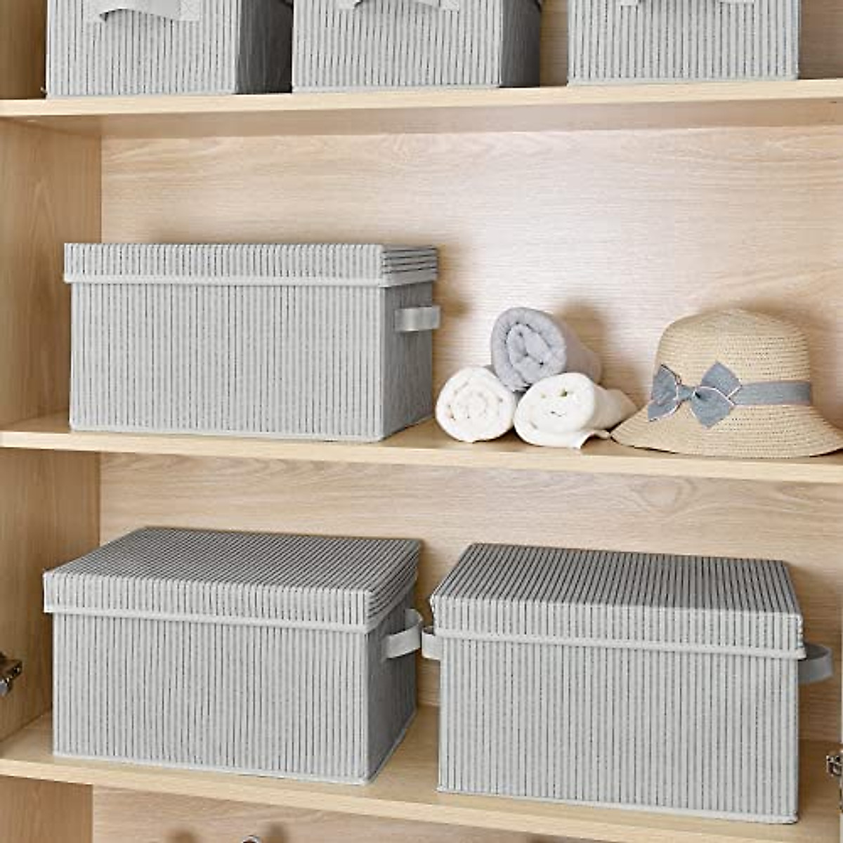 GRANNY SAYS Bundle of 3-Pack Cloth Storage Bins & 2-Pack Closet Storage Bins