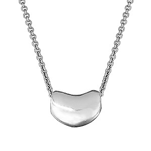 Ritastephens Sterling Silver Kidney Bean Pendant Charm Necklace 18"