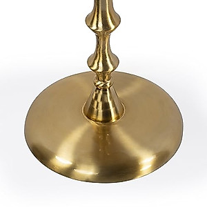 HomeRoots 19" Gold Aluminum Round Pedestal End Table
