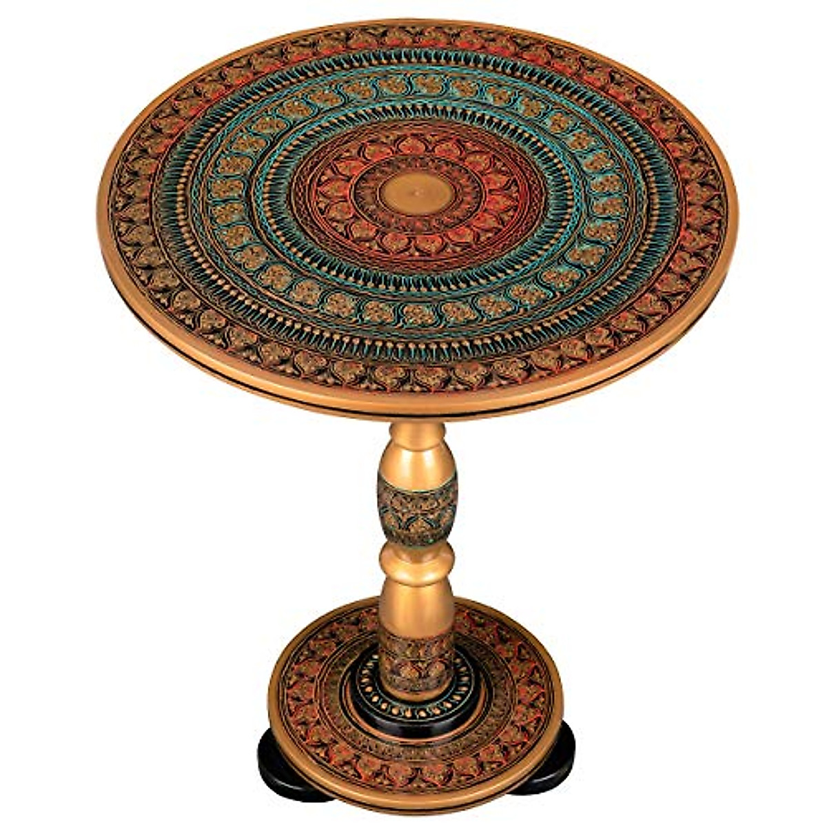 Hand-Crafted Round Side Accent Table for Living Room or End Table for Bedroom by EXCESSORIZE THAT- Boho Blue (19" Tall)