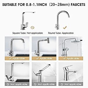 CZMIYRPY Sponge Holder for Kitchen Thin Faucet Laundry Sink Holder Adjustable Detachable Faucet Rack, Black Aluminum Faucet Rack for Soap, Shampoo, Shower Caddy Shelf