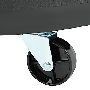 KUAFU 500 lbs Drum Dolly for 55 Gallon Round Container, Heavy Duty Plastic Drum Cart, Durable Plastic Barrel Cart with 5 Swivel Casters Wheels for Moving Item Transport Black