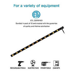 KMC 12 Outlet Heavy Duty Workshop Metal Power Strip with 3-Foot Long Extension Cord with Circuit Breaker, for Workshop and Industrial use, ETL Certified,Black