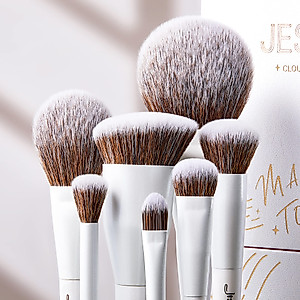Jessup Makeup Brushes Set 14pcs Make up Brushes Premium Synthetic Foundation Concealer Blush Contour Powder Eye Shadow Blending Brush, Pearl White T343