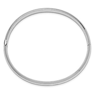 14k White Gold High Polished 6.00mm Hinged Bangle QDB503