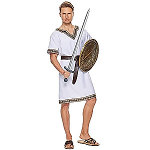 FantastCostumes Unisex Adult's Roman Warrior Costume Halloween Ancient Greek Cosplay Costume, White