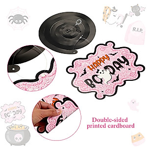 Halloween Hanging Swirl Decorations Happy Boo Day Party Witch Pumpkin Ghost Cutout Halloween Decors for Kids School Room Office Halloween Supplies (Happy Booday)