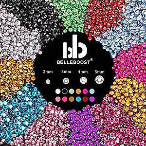 3 Boxes of Flat Back Nail Art Crystal Rhinestones+Pearl Set 1 Colorful+AB+Transparent White Rhinestone+Half Round White&Beige Pearl with Picker Pencil and Tweezer For Home DIY And Professional Use