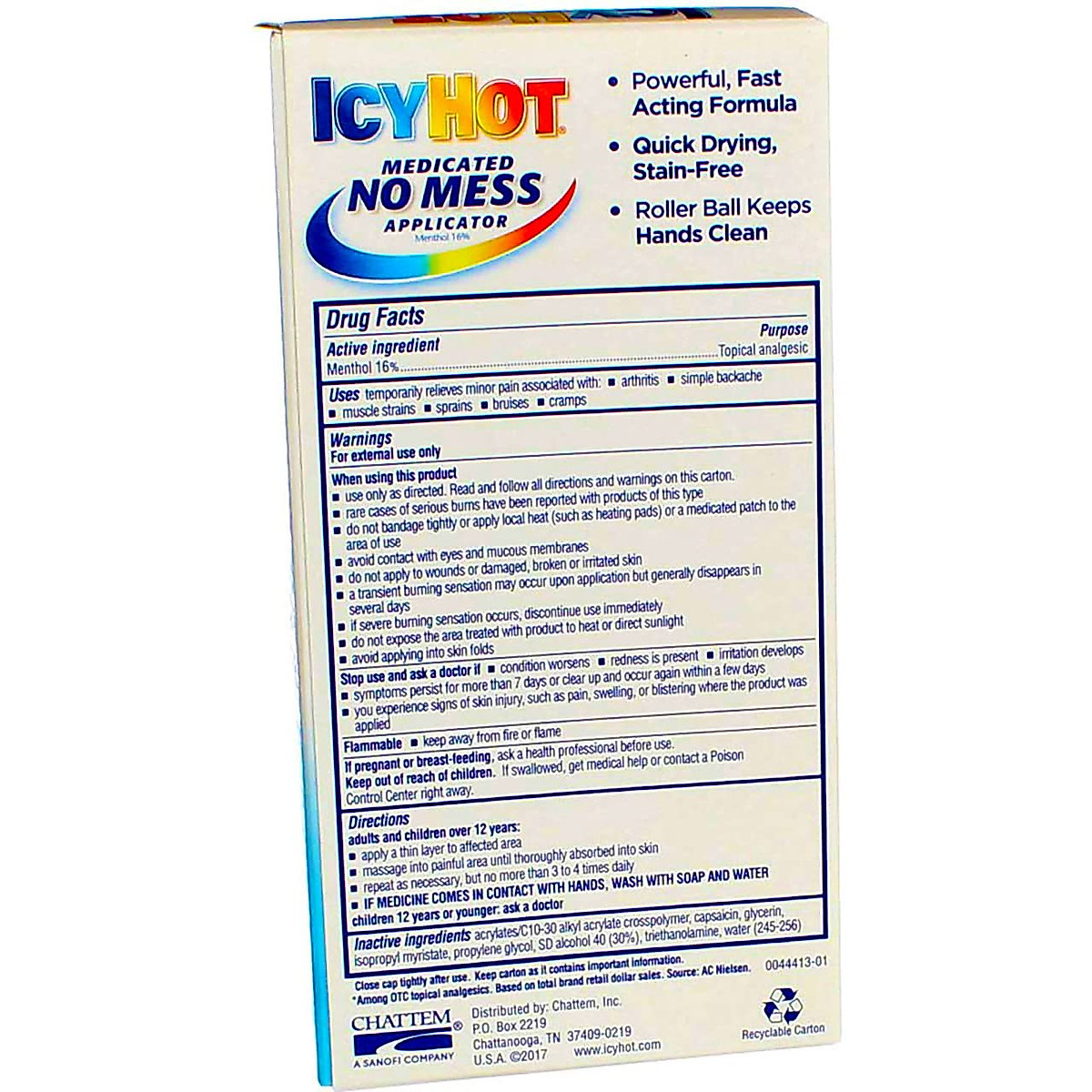 Icy Hot No Mess Applictor Size 2.5z Icy Hot Medicated No Mess Applicator
