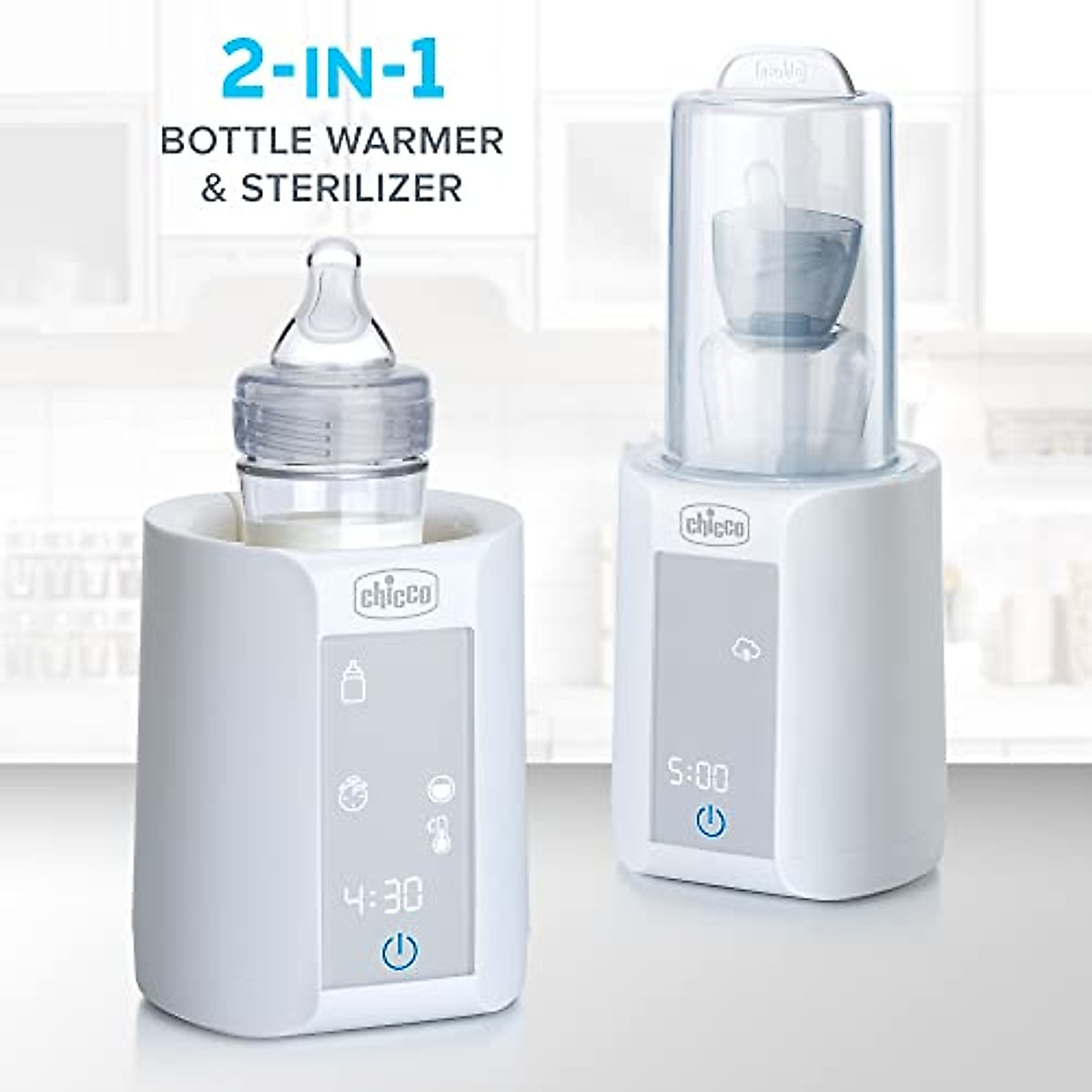 Chicco Digital Bottle Warmer & Sterilizer for Baby Bottles, Baby Food Jars, and Milk Bags