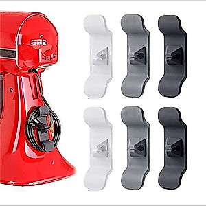 ORGANISET Cord Organizer for Appliances, 6 Pack Cord Wrapper for Appliances, Appliance Cord Organizer Compatible with Stand Mixer, Air Fryer, Coffee Maker, Toaster (Grey, black and White)