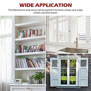 Aleric 100pcs Screw Caps, 5mm ID Plastic Hinged Screw Cover Caps, Folding Shutter Screw Covers Cap Snap Washer Covers Flip Tops for Covering Screw Heads, Screw Protection Caps (Medium, Black)