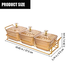 Cabilock Dry Fruit Tray with Lid Divided Snacks Dish Serving Plate Appetizer Plate with Tray Party Nuts Plate Food Storage Box Containers (3-Grid)