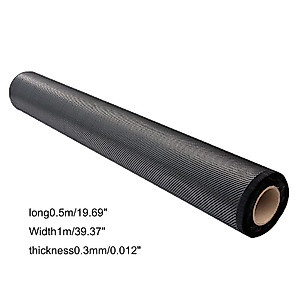 BAIWANLIN Carbon Fiber Fabric Cloth High Strength Lightweight for Car Modification | 200g/m² | 1m/39.37" Wide Roll length0.5m/19.69",Twill