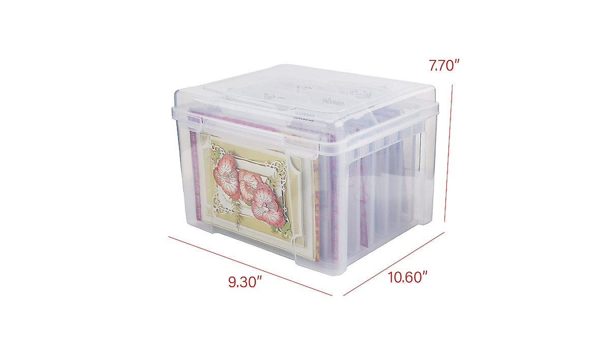 Card Storage Organizer Box - 6 Removable Dividers