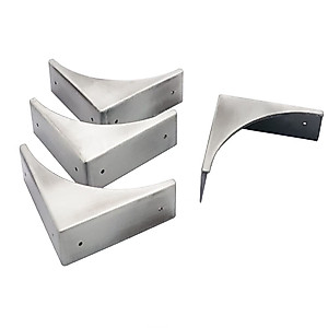 Metal Box Corner Protector 4pcs, glrovazas Silver Decorative Edge Corner Protectors Edge Safety Bumpers for Box Table Desk, Furniture Corner Cover Guard Corner Furniture Hardware