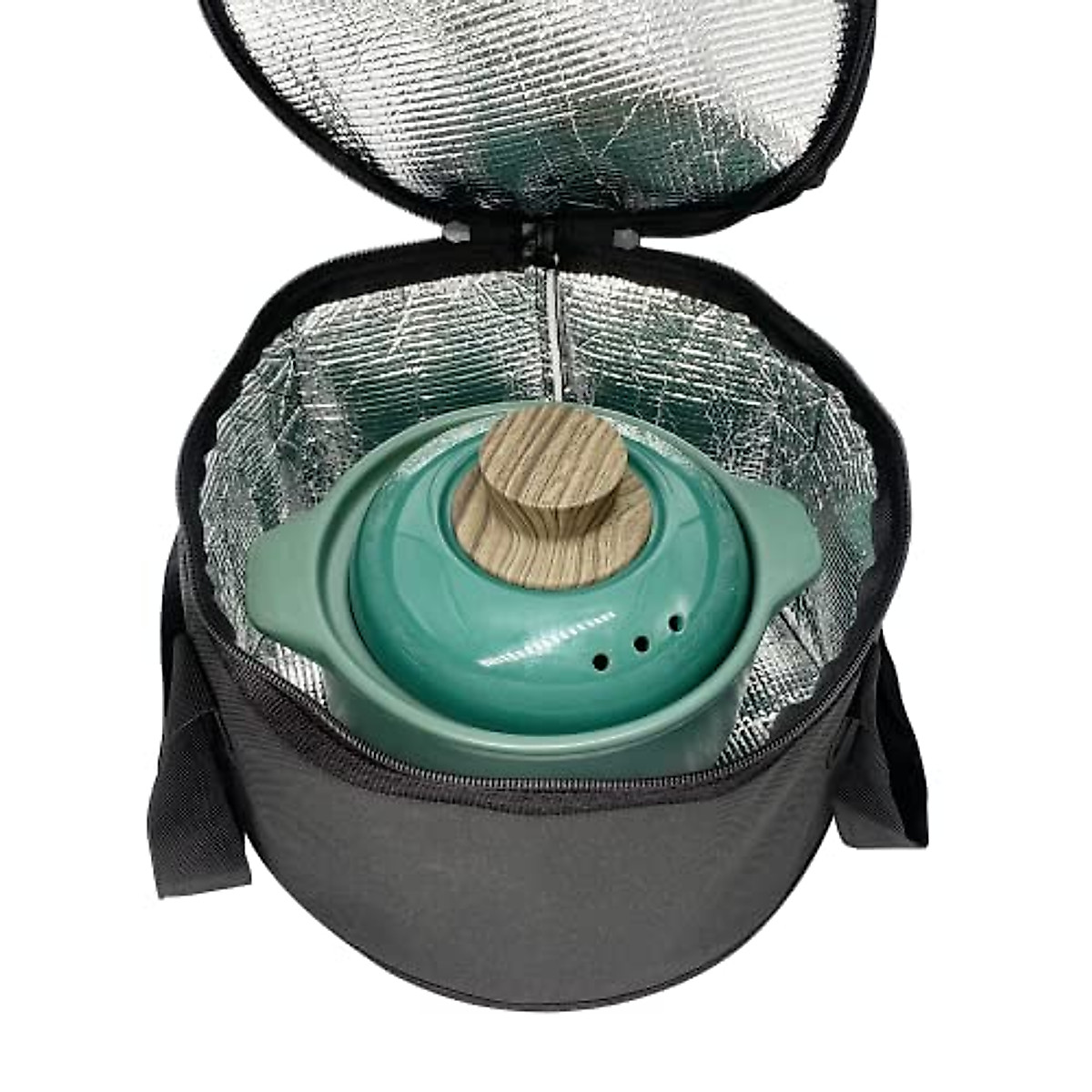 2 Pack Round Lunch Bag,Insulated Thermal Pastry and Pie Carrier,Reusable Insulated Cake Cooler Casserole Carrier Bags For Potluck,Picnics Food Delivery,11X7 Inch (Black Color)