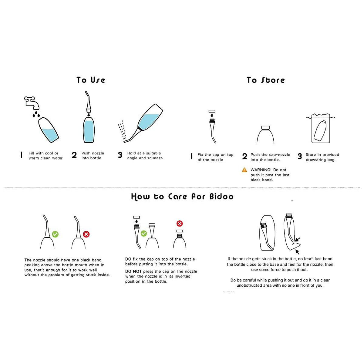 BIDOO The Universal, Portable Bidet (Pink Salt) with Cap and Travel Bag l Replaces Wet Wipes and Shower Toilet l Peri Bottle for Postpartum l Elder Care l New Moms l Pre and Post-Intimacy