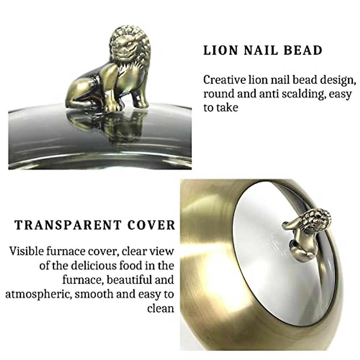 Round Chafing Dish Set for Wedding Banquets Party, Stainless Steel Chafer Buffet Server Warming Tray, with Food Pan, Frame, Lid and Fuel Holder,Red Copper,26cm