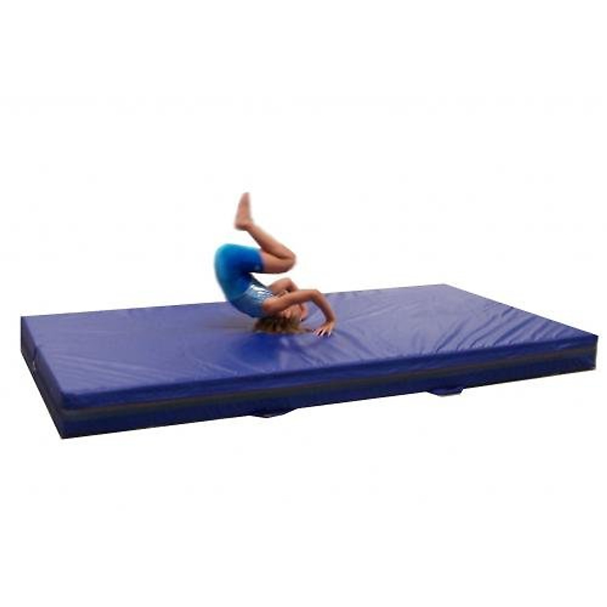 Team Sports Gymnastics 4" Skill Throw Landing Mats 4'x6', Blue Vinyl and 1.8 Density Poly-Foam