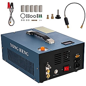 YONG HENG PCP Air Compressor, Auto-Shut Off 4500 PSI Air Compressor Oil-Free, High Pressure Air Compressor Pump Built-in Power Adapter, Set-Pressure Air Gun and Paintball Tank Pump Water/Oil Separator